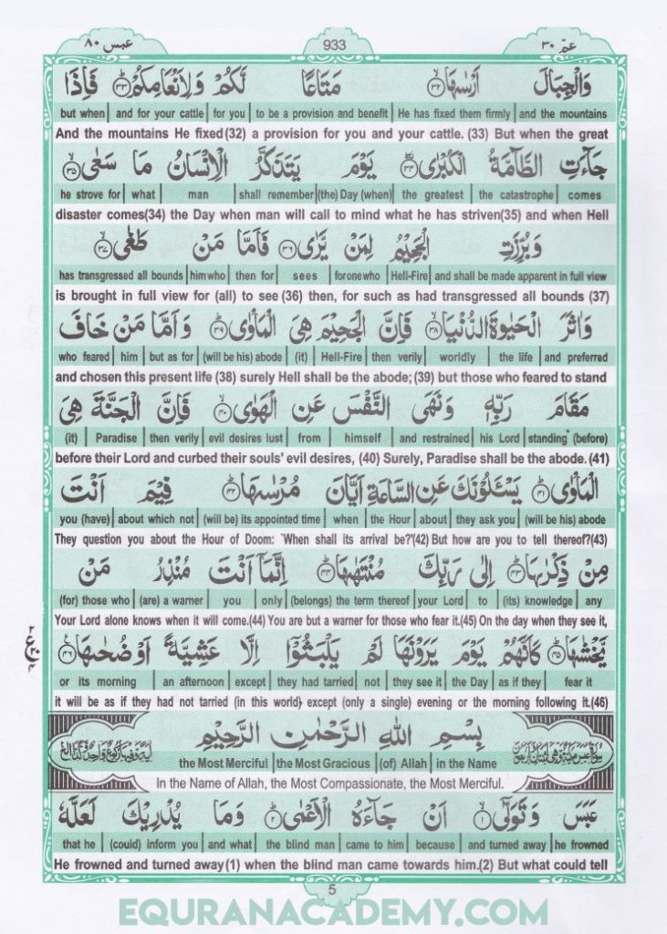 Holy Quran Para 30 Page 5 - eQuranacademy